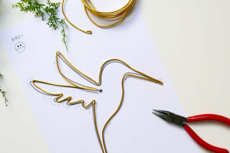 Shape Template for Wire Art - Printable Template for Wire Art - Sky ...