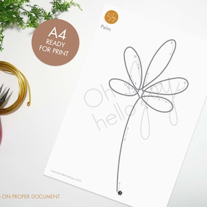 Floral Bundle Template Printable Template for Wire Art Botanical ...