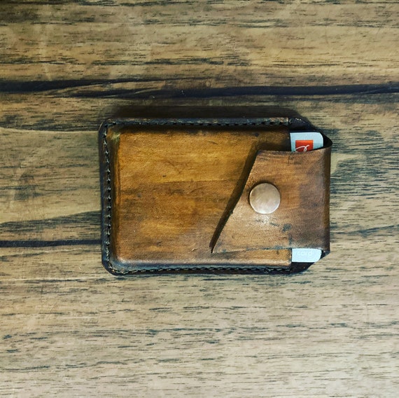 100% LEATHER Minimalist 7 Card Wallet - Etsy