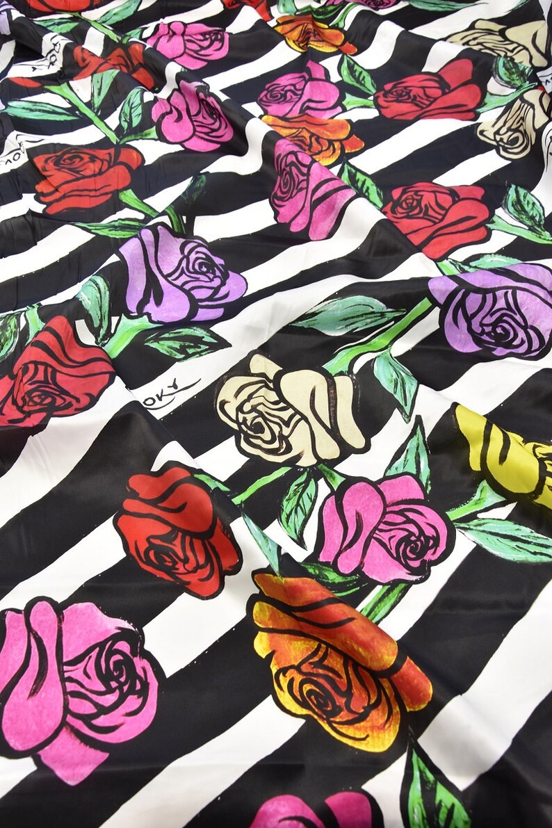 Exklusive High-Mode-Designer Stoff bunten Stoff Floral Muster | Etsy