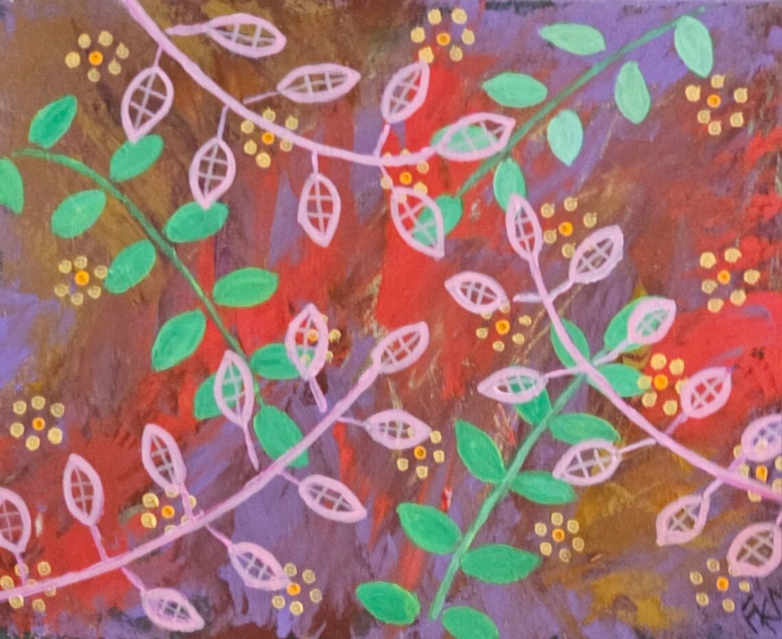 Abstract Art Colorful Bright Bold Red Acrylic Art Modern One of a Kind ...