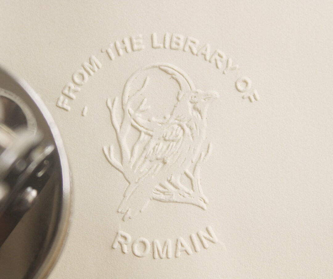 From the Library of Embosser, Raven on Moon Branch Book Embosser,custom ...