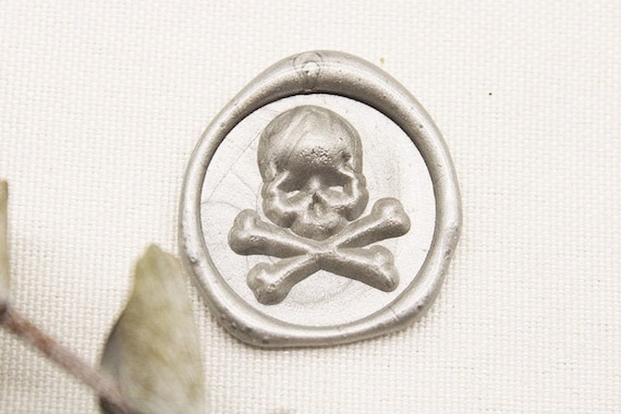 3D skeleton sealing wax stamp Skull Wax SealHalloween wax | Etsy
