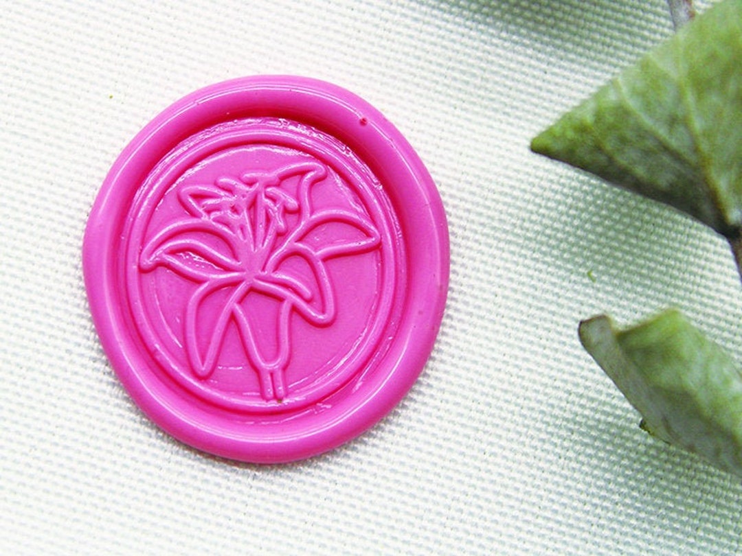 White Lily Flower Wax Seal Seal, Lily Seal, Invitation Card Wedding ...