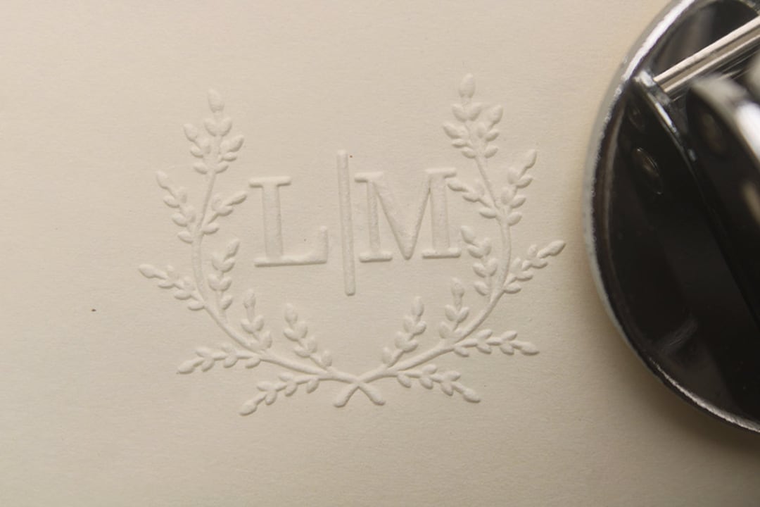 Personalized Wedding Embosser Stamp With Leaf Laurel,book Embosser ...