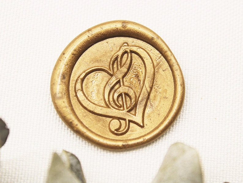 MUSIC HEART Music Note Treble Clef Wax Seal Stamp Wedding - Etsy