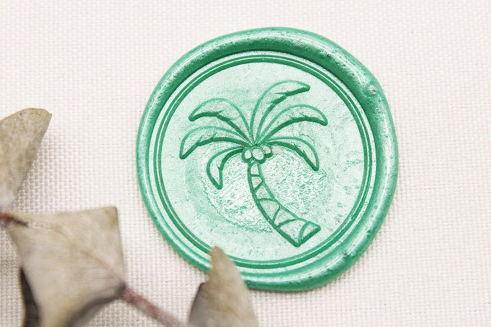 Palm Tree Wax Seal Stamp , Tropical Beach Theme, Envelope Ocean Beach ...