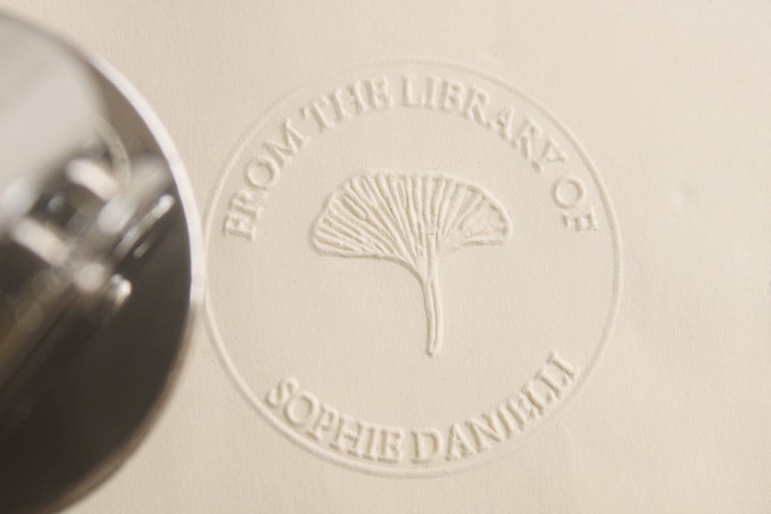 Custom Book Embosser Ginkgo Leaf ,personalized Embosser Stamp,book ...