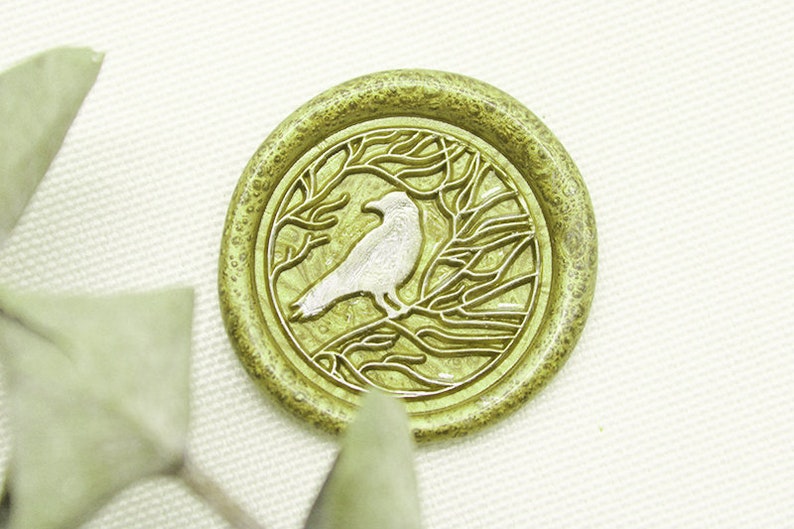 Crow Wax Seal Stamp Kitraven Wax Seal Stampwedding Wax Seal - Etsy