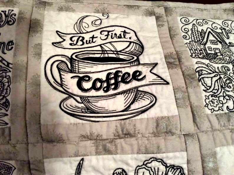 Color Me Stitches Quilt, Coloring Quilt, Adult Coloring Quilt ...