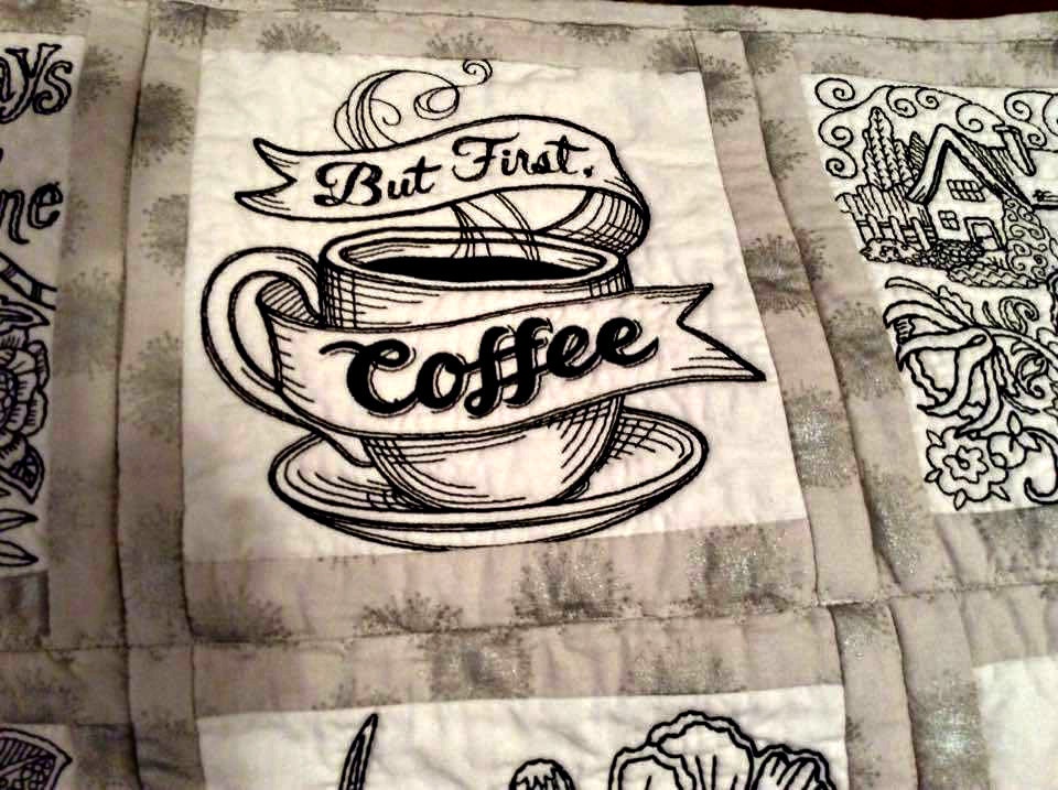 Color Me Stitches Quilt, Coloring Quilt, Adult Coloring Quilt ...