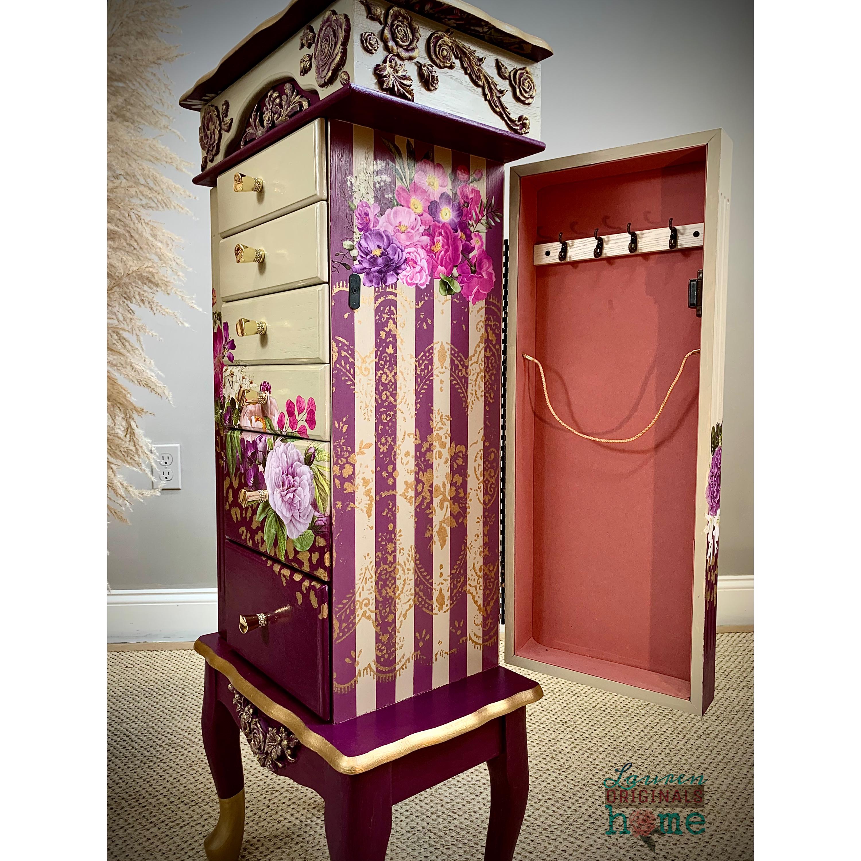 Painted Jewelry Armoire / Free Standing Jewelry Cabinet / Handmade ...