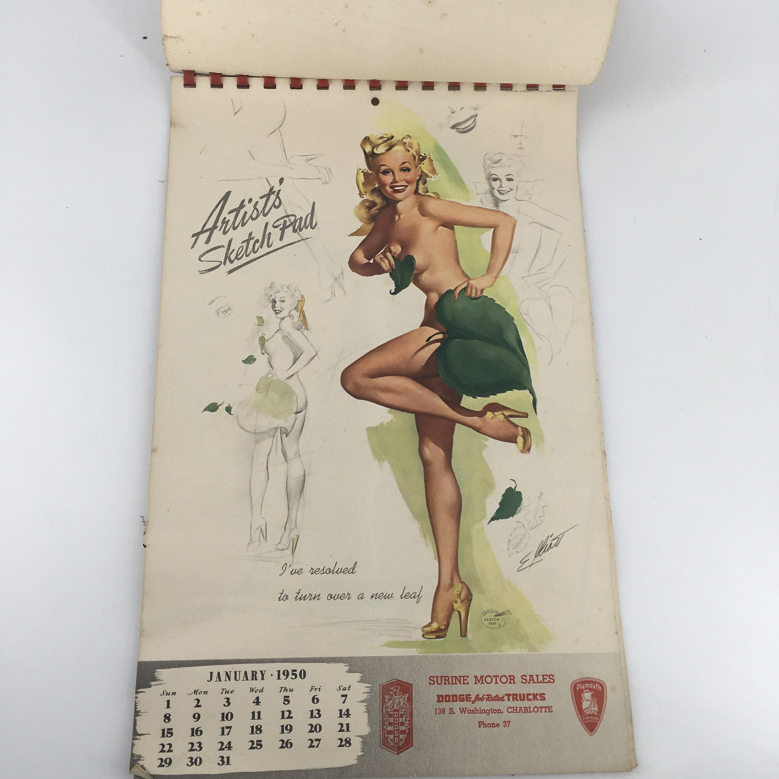 Vintage 1950 Full Year Pin Up Girl Calendar Plus Cover By Etsy