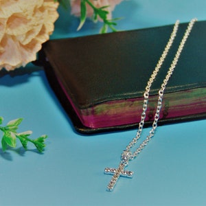 Rhinestone Diamante Cross Necklace Choose Length Bellecrystals ...