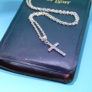 Rhinestone Diamante Cross Necklace Choose Length Bellecrystals ...