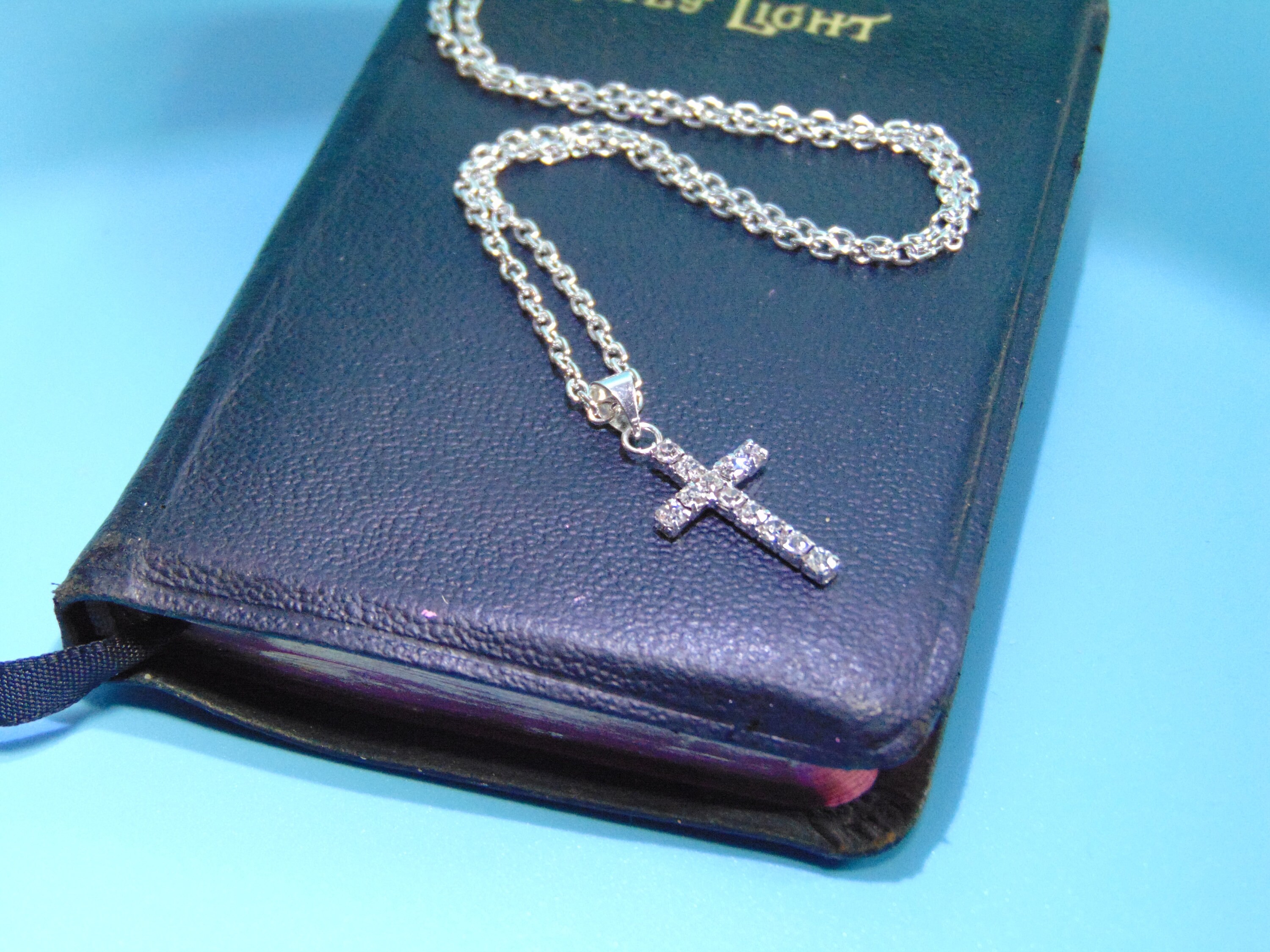 Rhinestone Diamante Cross Necklace Choose Length Bellecrystals ...