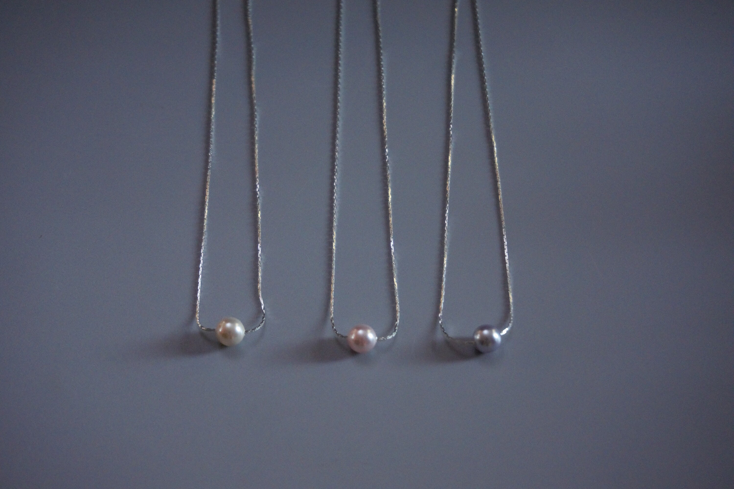 Single pearl necklace silver pearl necklace Swarovski pearl | Etsy