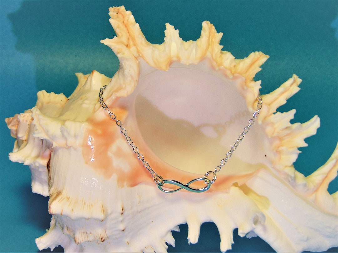 Silver Infinity Anklet Ankle Chain Bellecrystals Choice of Length ...