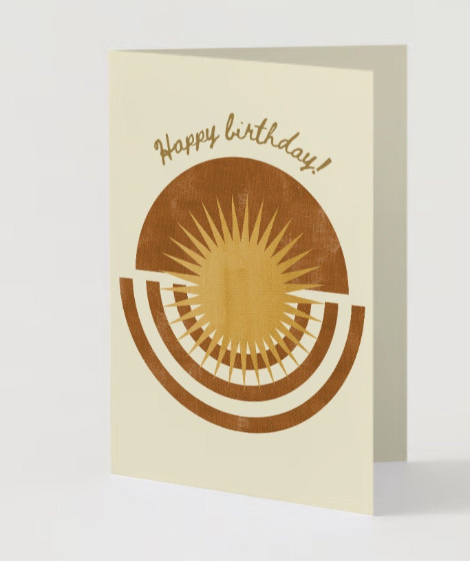 Printable Boho Happy Birthday Card , Modern Birthday Card, Instant ...