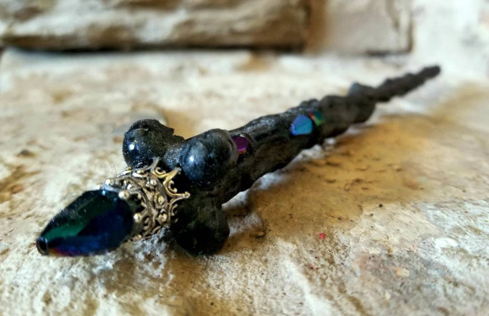 The Dark Mystic Handmade Dark Magic Wand with crystals and | Etsy
