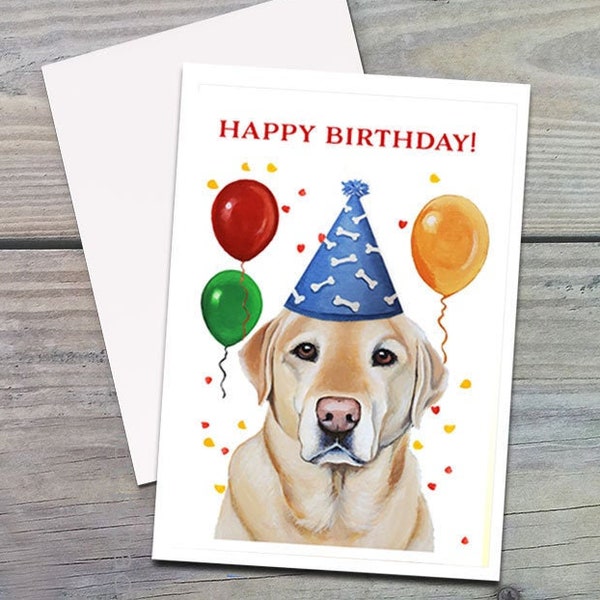 Yellow Lab Birthday Card - Etsy