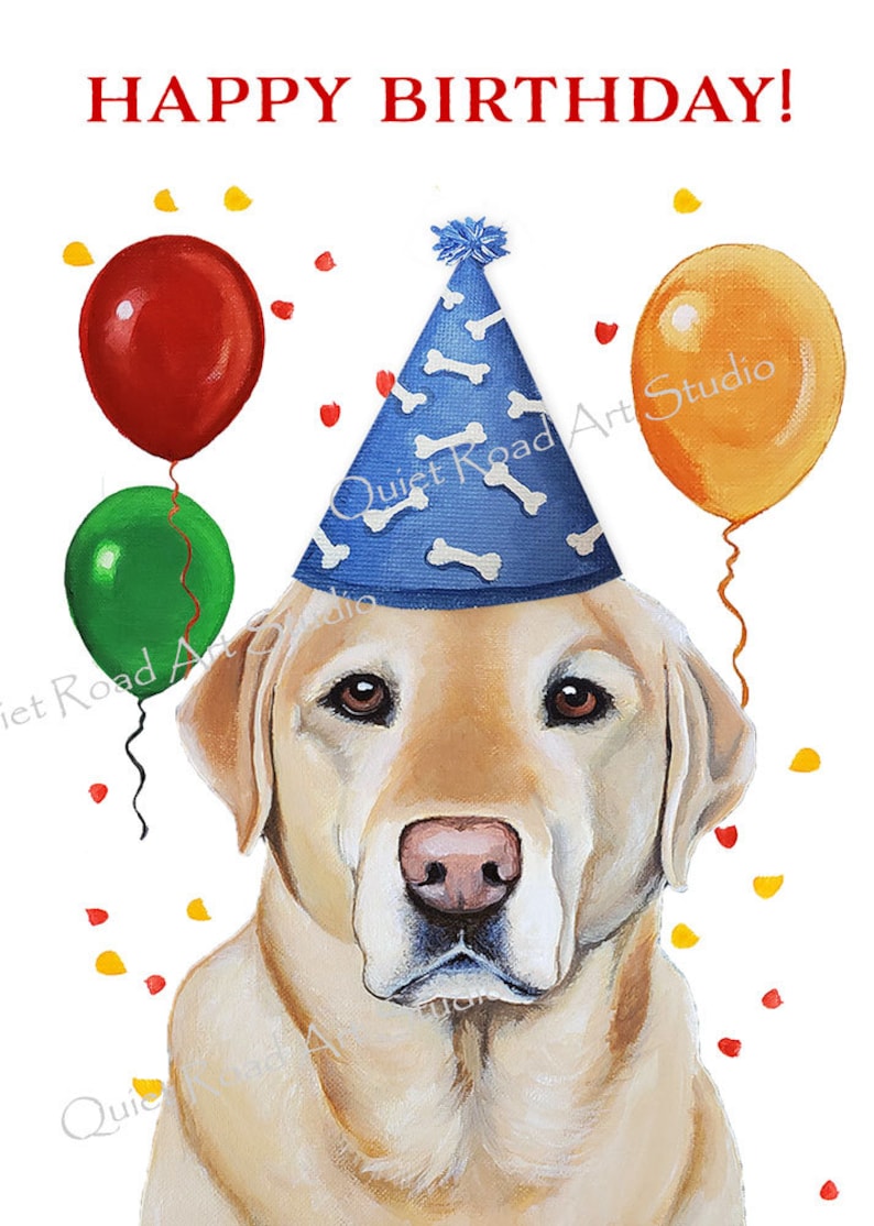 Lab Birthday Card Yellow Lab Golden Lab Yellow Labrador - Etsy