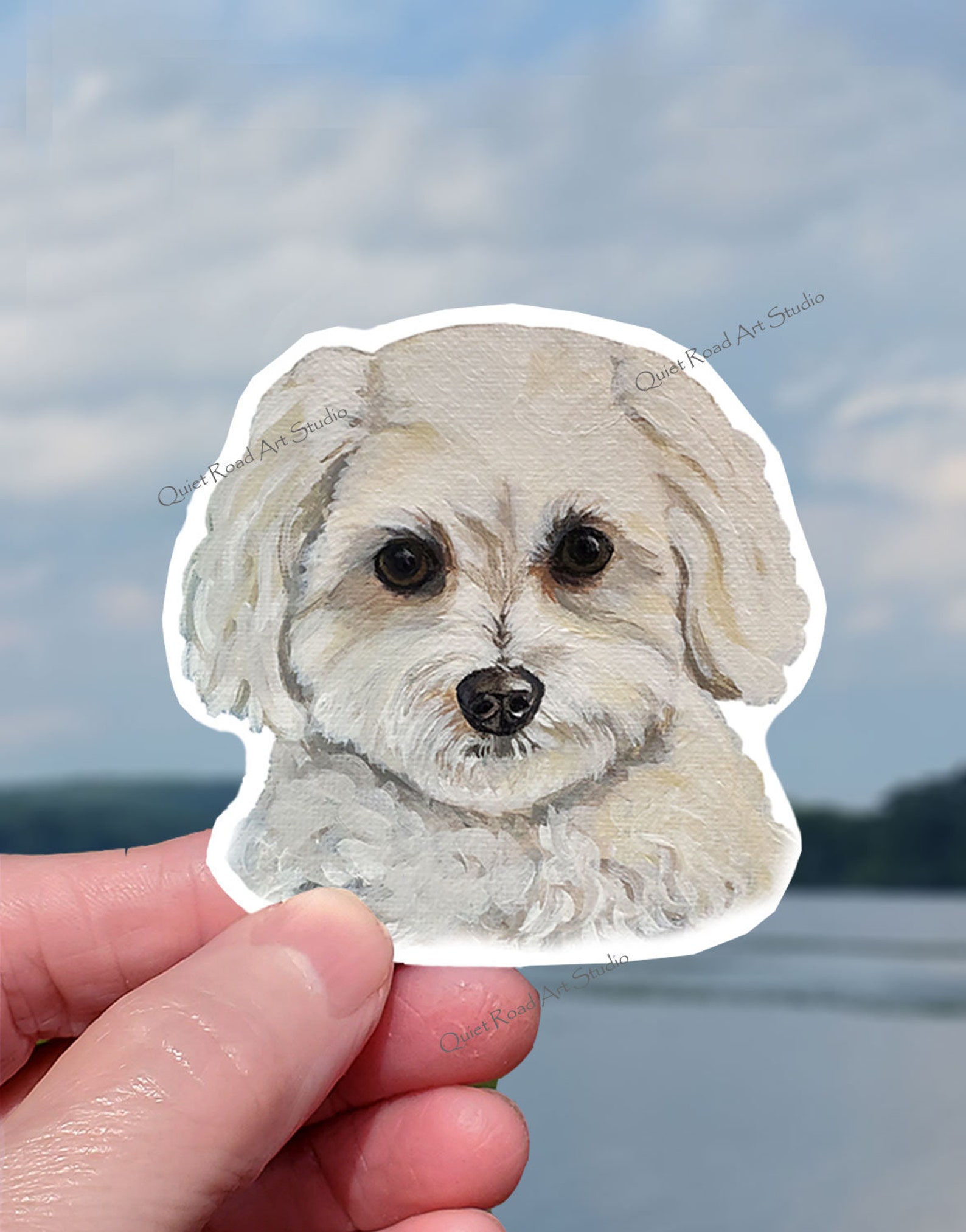 Maltese Terrier Vinyl Sticker, Water Bottle Sticker, Laptop Sticker ...