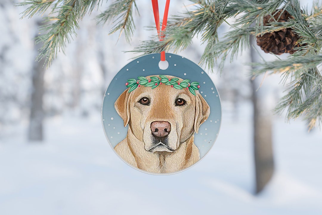 Yellow Labrador Christmas Ornament, Labrador Retriever Ornament ...