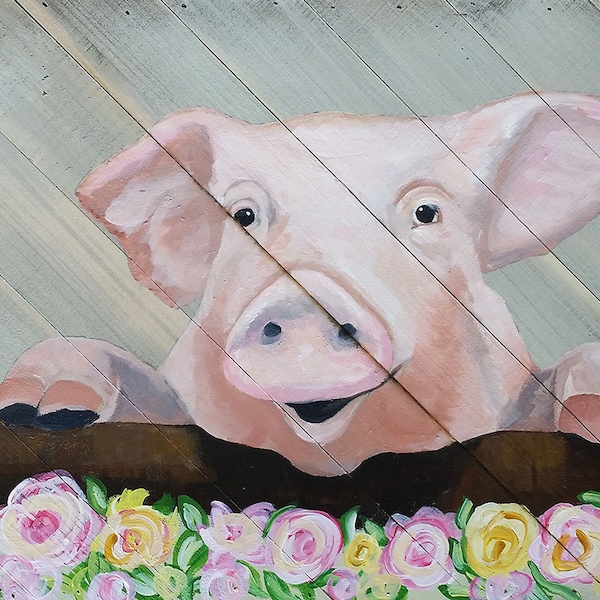 Pig Painting - Etsy