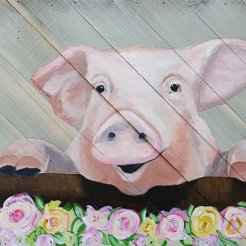 Folk Art Pig - Etsy