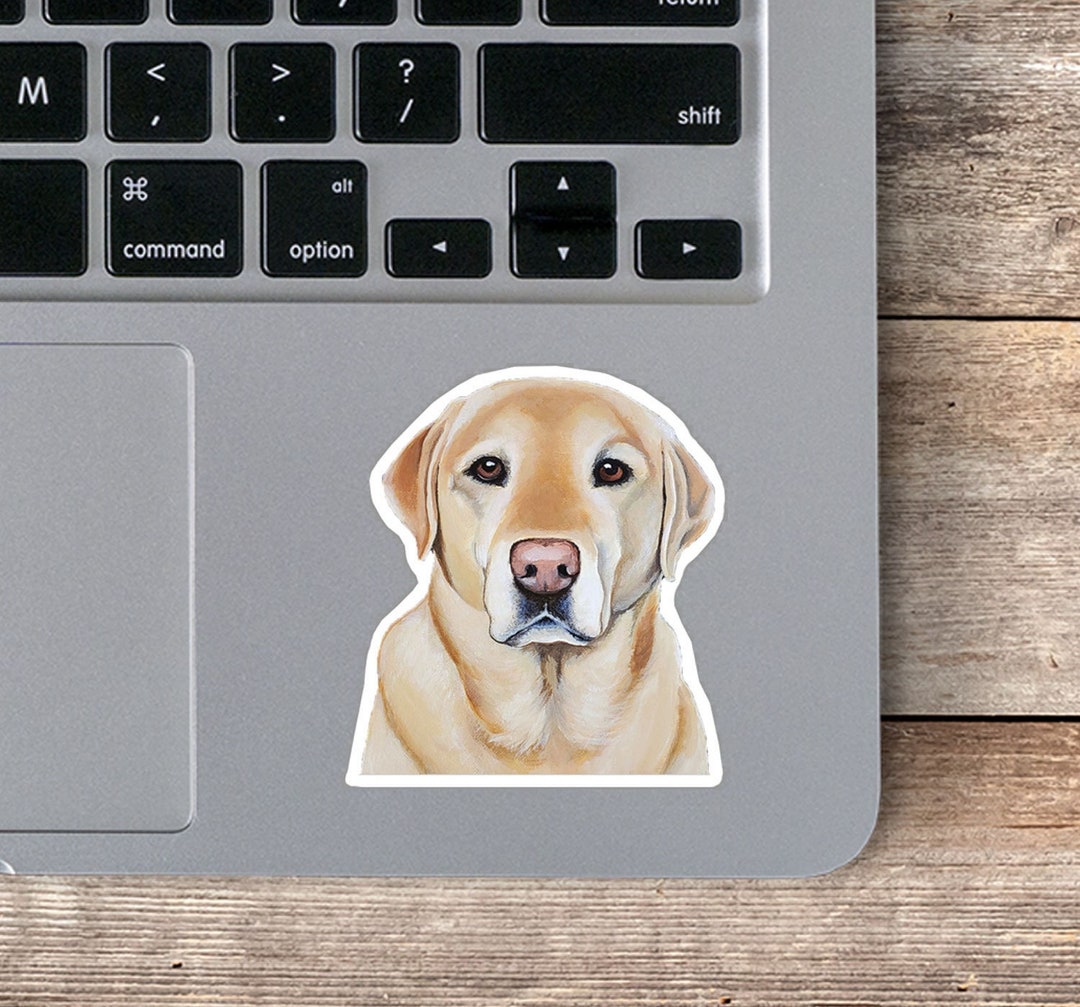 Yellow Lab Vinyl Sticker, Water Bottle Sticker, Laptop Sticker ...