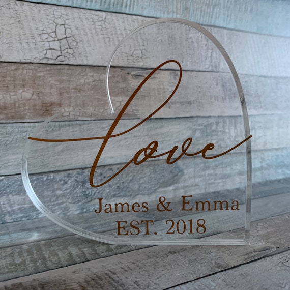 Personalised Freestanding Acrylic Heart | Etsy