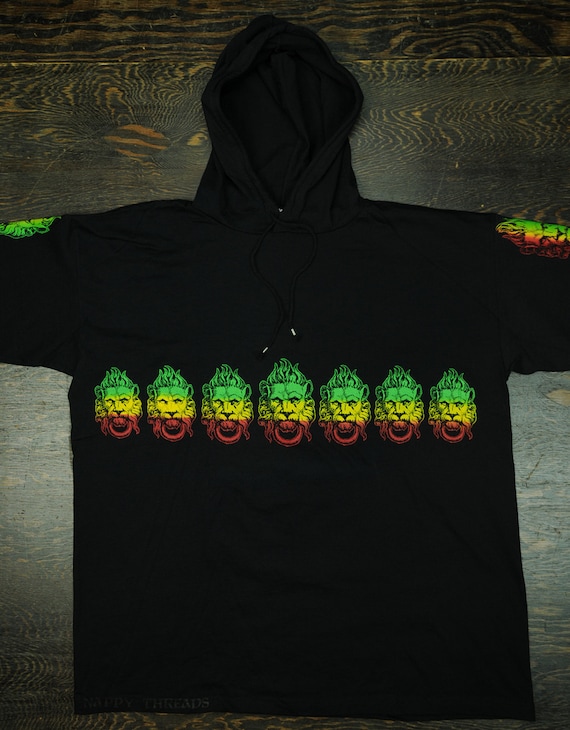 Vintage Nappy Threads Rasta Ring Lion Black Long Sleeve | Etsy