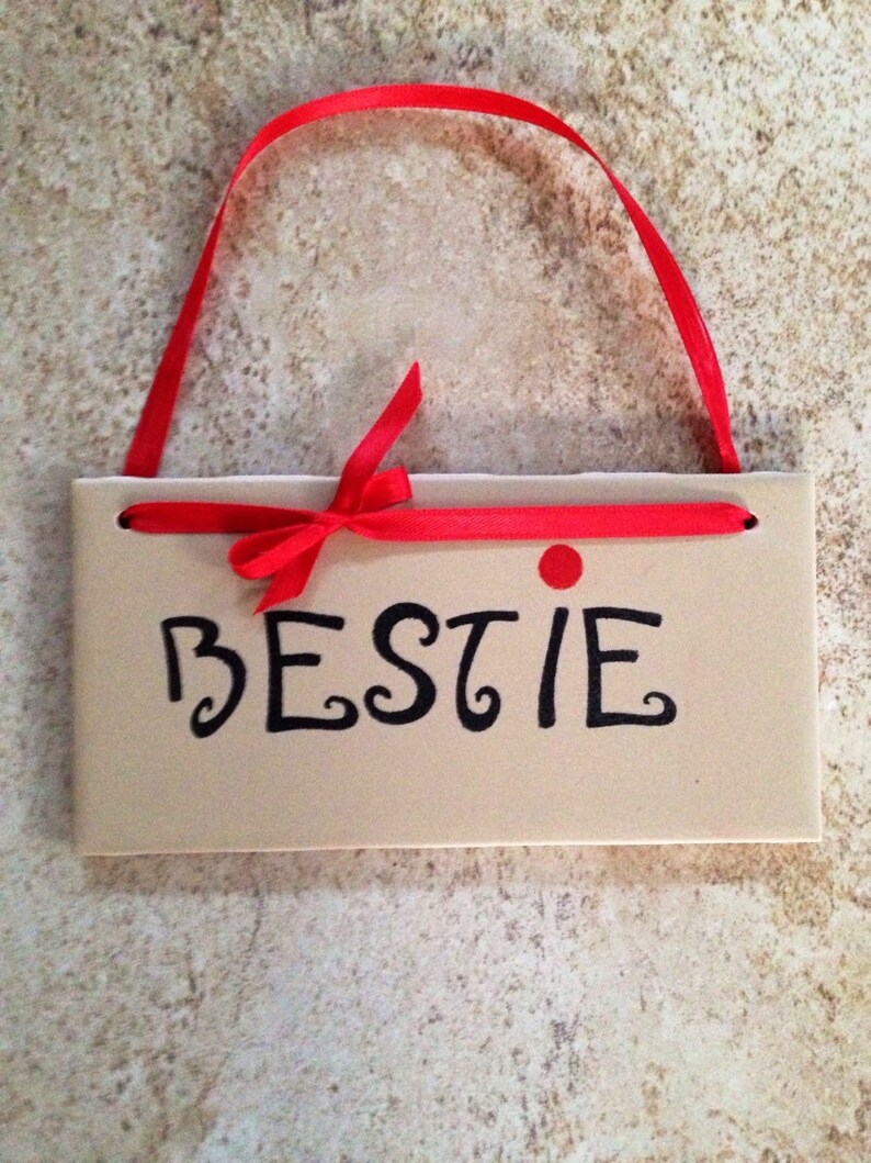 Small Tile Sign Bestie Sign Kitchen Wall Sign Handmade - Etsy