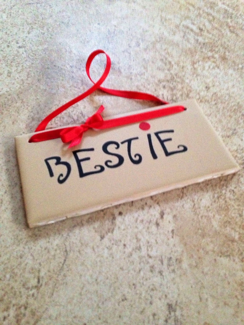 Small Tile Sign Bestie Sign Kitchen Wall Sign Handmade - Etsy