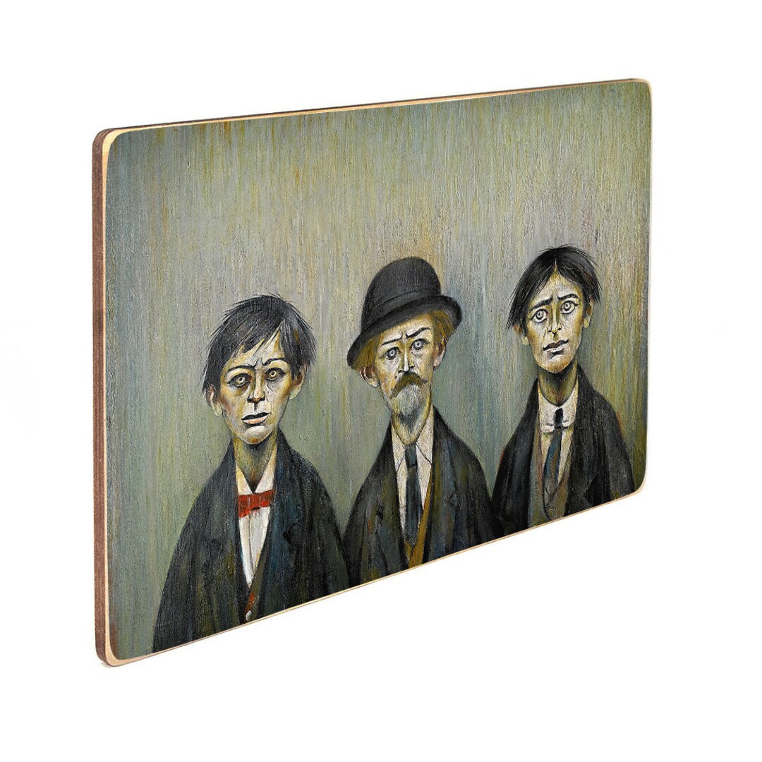Wooden Poster L. S. Lowry Father and Two Sons 1950 - Etsy