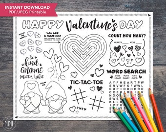 Kids Valentines Placemat valentine's DAY Placemat Kids Table, Valentine ...