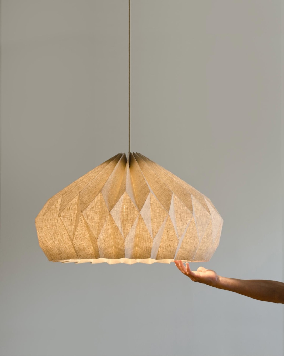 Dining Room Pendant Lamp - Xlarge Size/ Warm Ambient Lighting / Linen ...