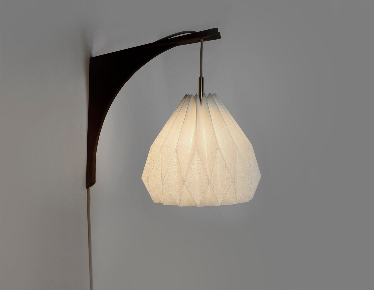 Wall Pendant Light / Hanging Lamp With Wooden Bracket / 100% - Etsy