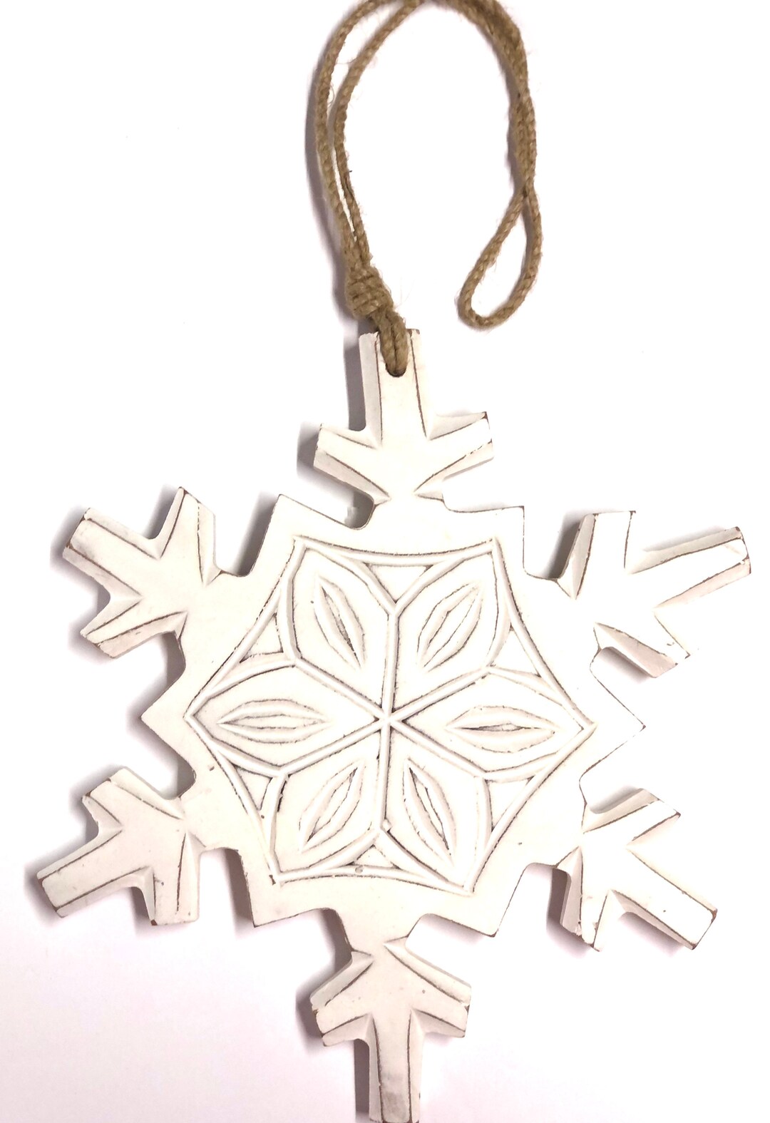 10 Carved Hanging Snowflake,wooden Snowflake,hanging Snowflake,winter ...