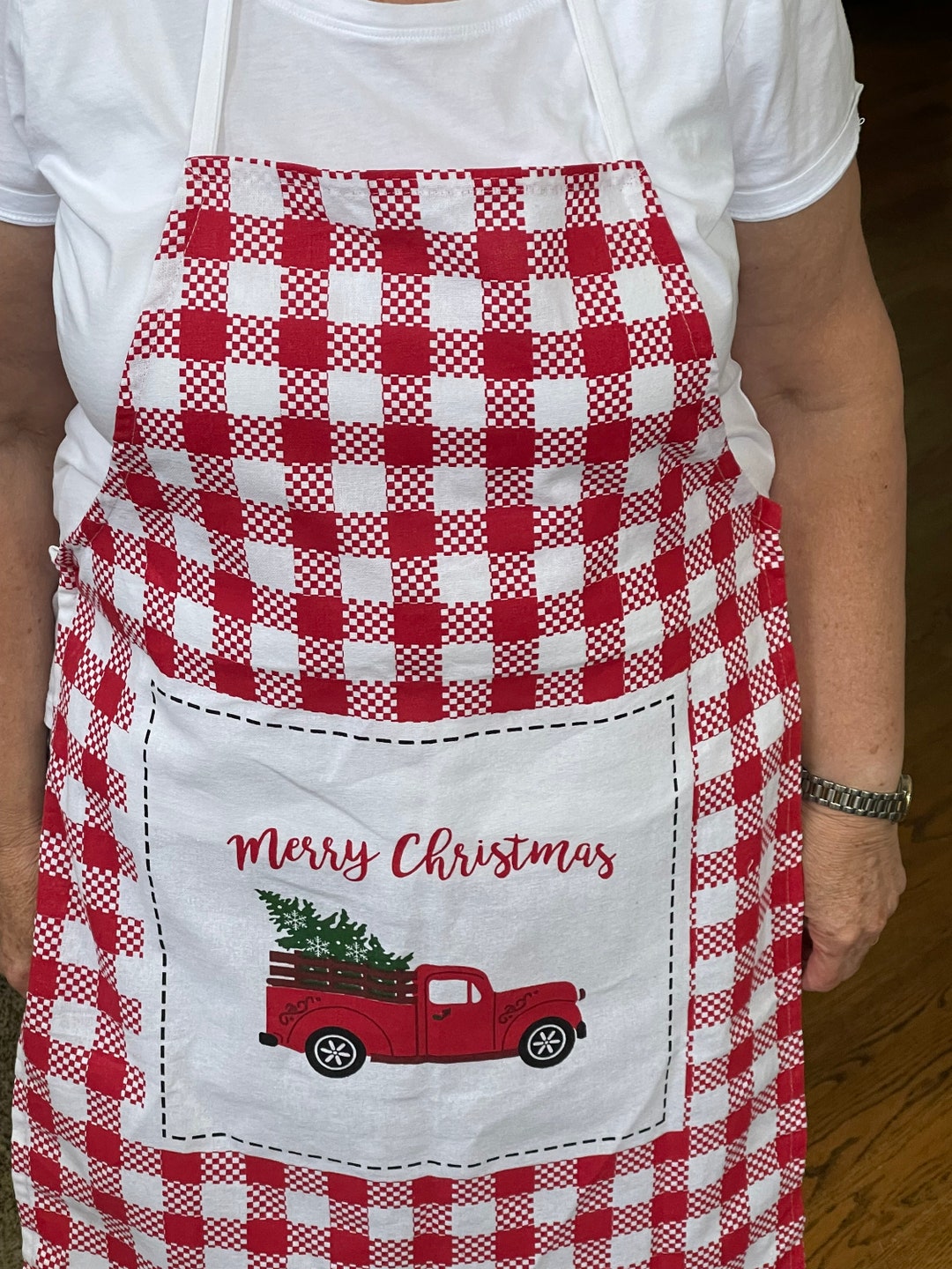 Christmas Apron,bakers Apron,full Front Apron,red Apron,kitchen Apron ...