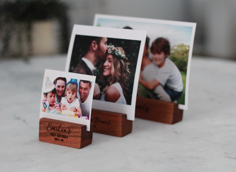 Personalized Photo Holder Stand Name Card Holder Wood Block - Etsy