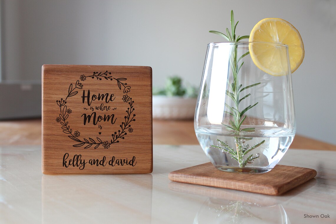 Personalized Mothers Day Coasters Mom Gift Engraved Wood - Etsy