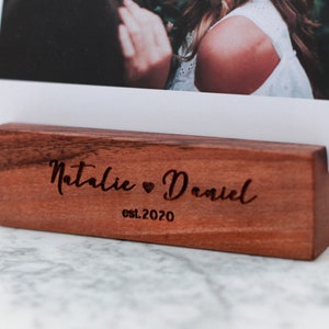 Personalized Photo Holder Stand, Name Card Holder, Wood Block Picture ...