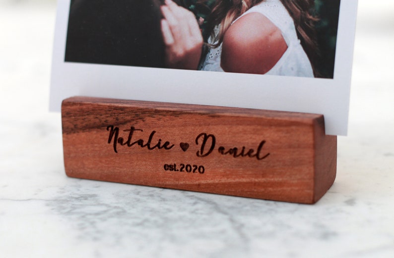 Personalized Photo Holder Stand Name Card Holder Wood Block - Etsy