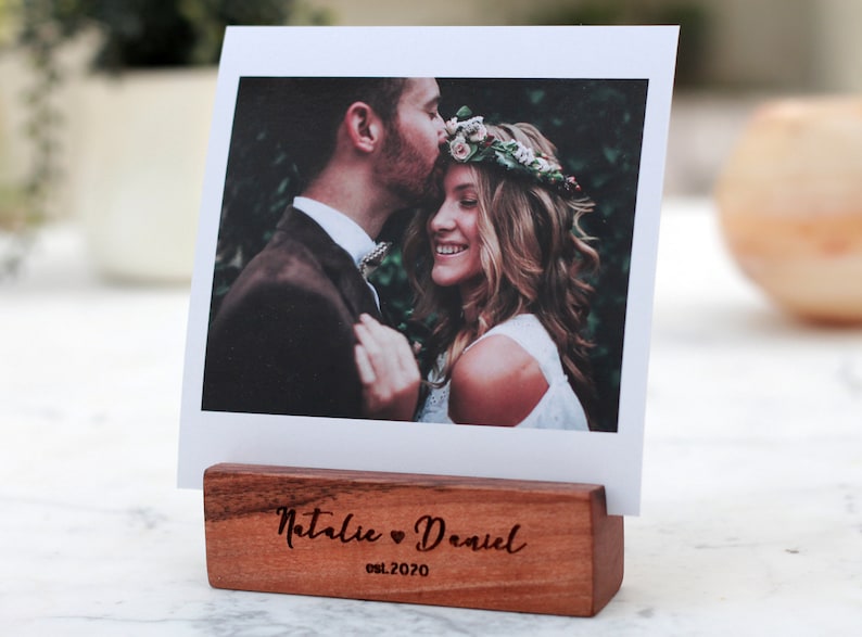 Personalized Photo Holder Stand Name Card Holder Wood Block - Etsy