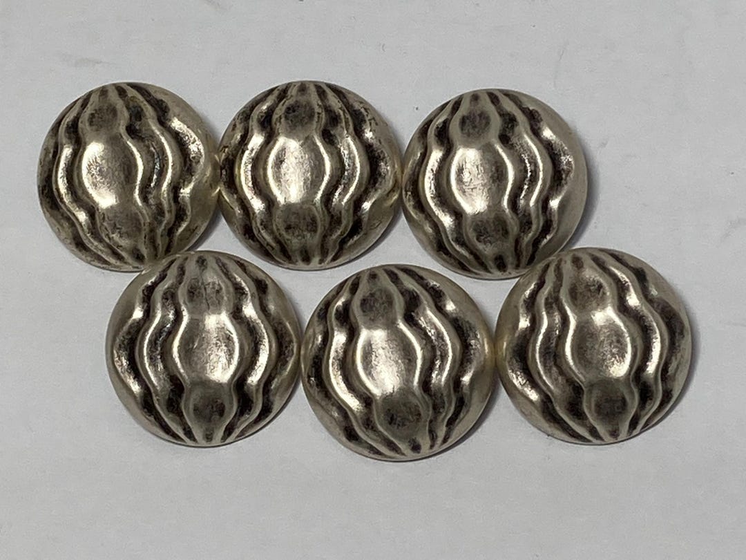 Vintage Pewter Shank Buttons: Streamline Style, Jewelry Making (set of ...