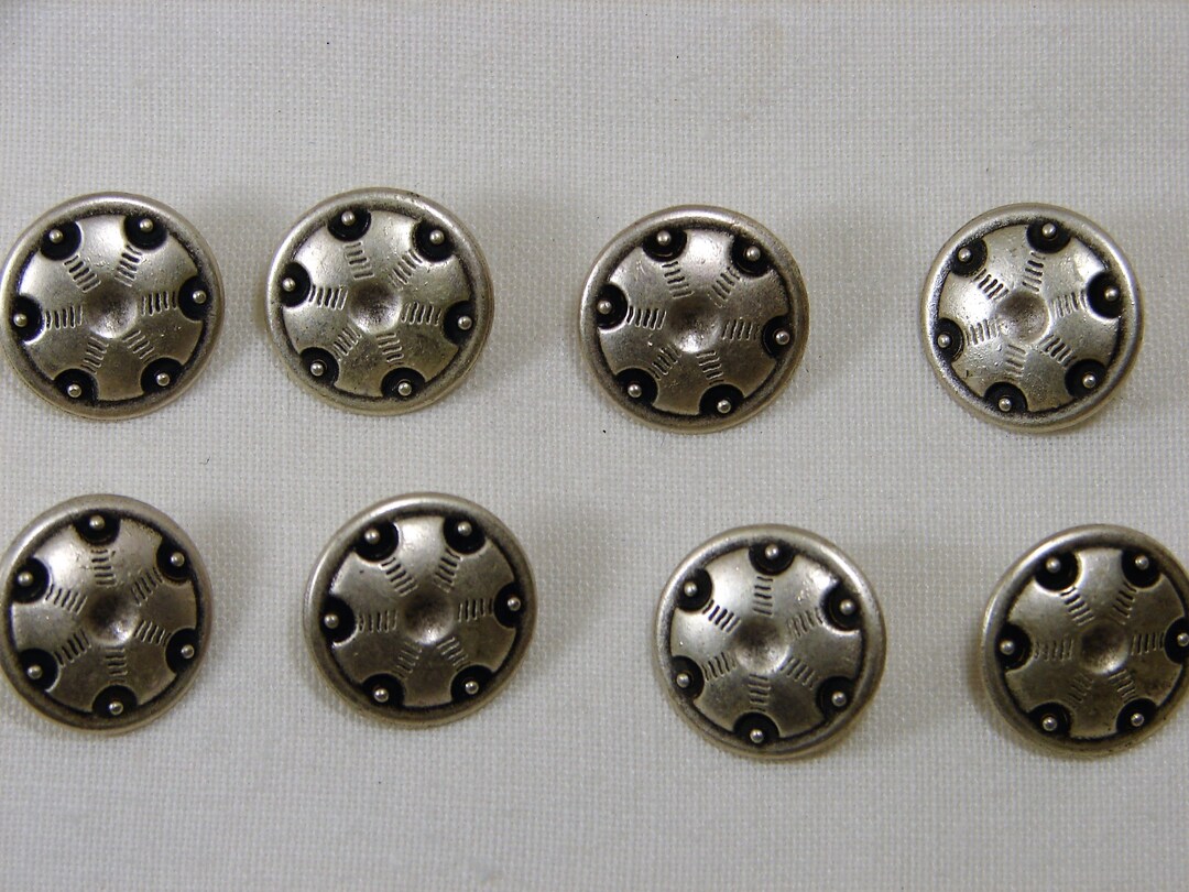 Vintage Pewter Shank Buttons, Streamline Design (set of 8) - Etsy