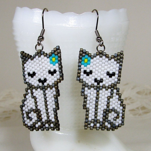 Cat Beaded Earrings - Etsy