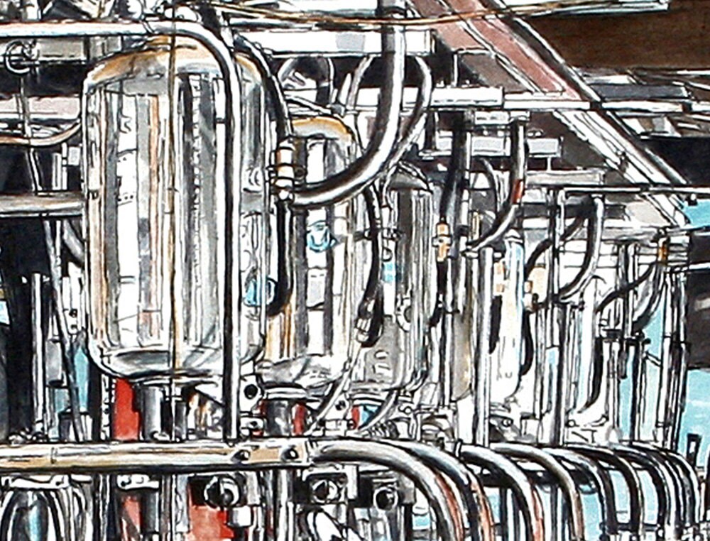 Gift for Farmer, Dairy Illustration, Milking Parlour, Dairy Farming ...